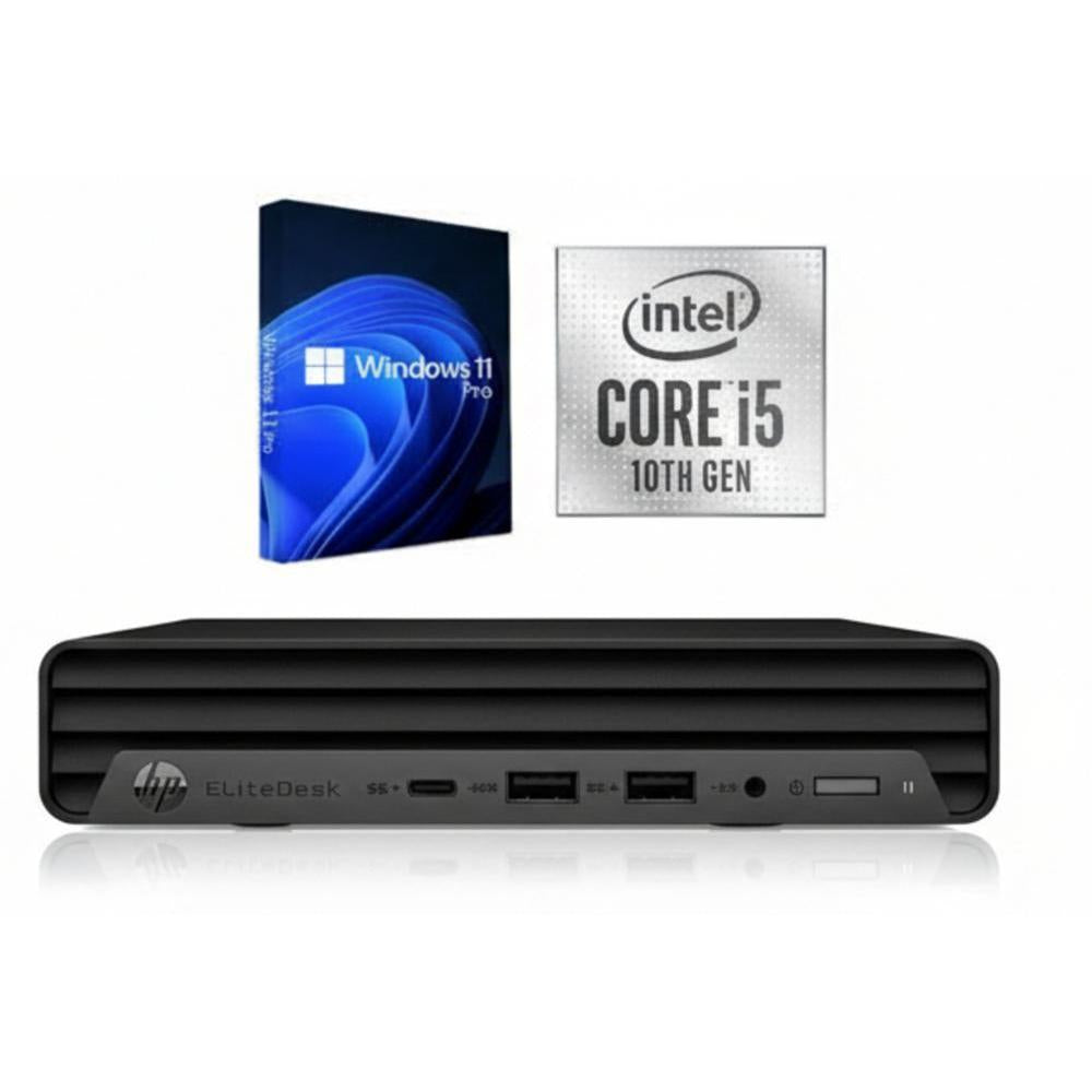 HP EliteDesk 800 G6 Mini Desktop Combo - Includes 24" Monitor, Wired ...