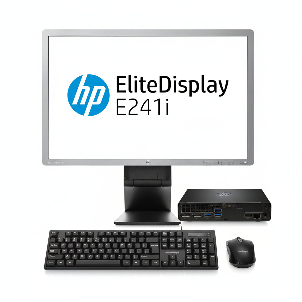 HP EliteDesk 800 G6 Mini Desktop Combo - Includes 24" Monitor, Wired ...
